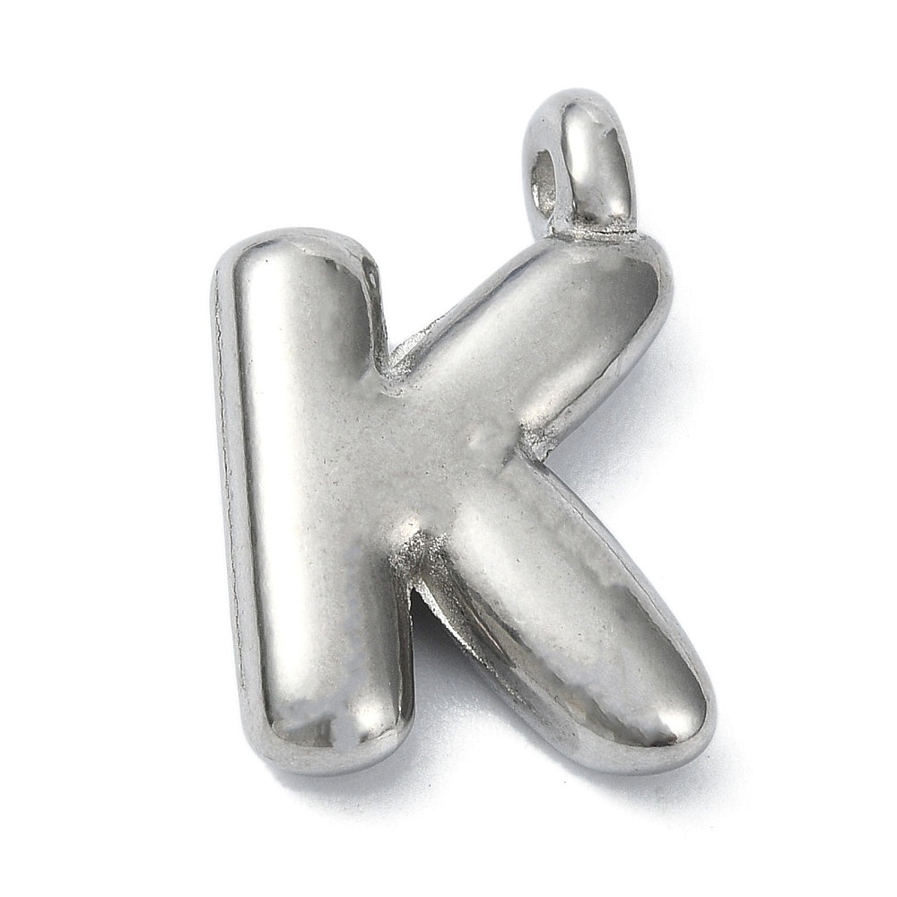 Silver Bubble Letter K Charm – Good Day Darling Charm Bar